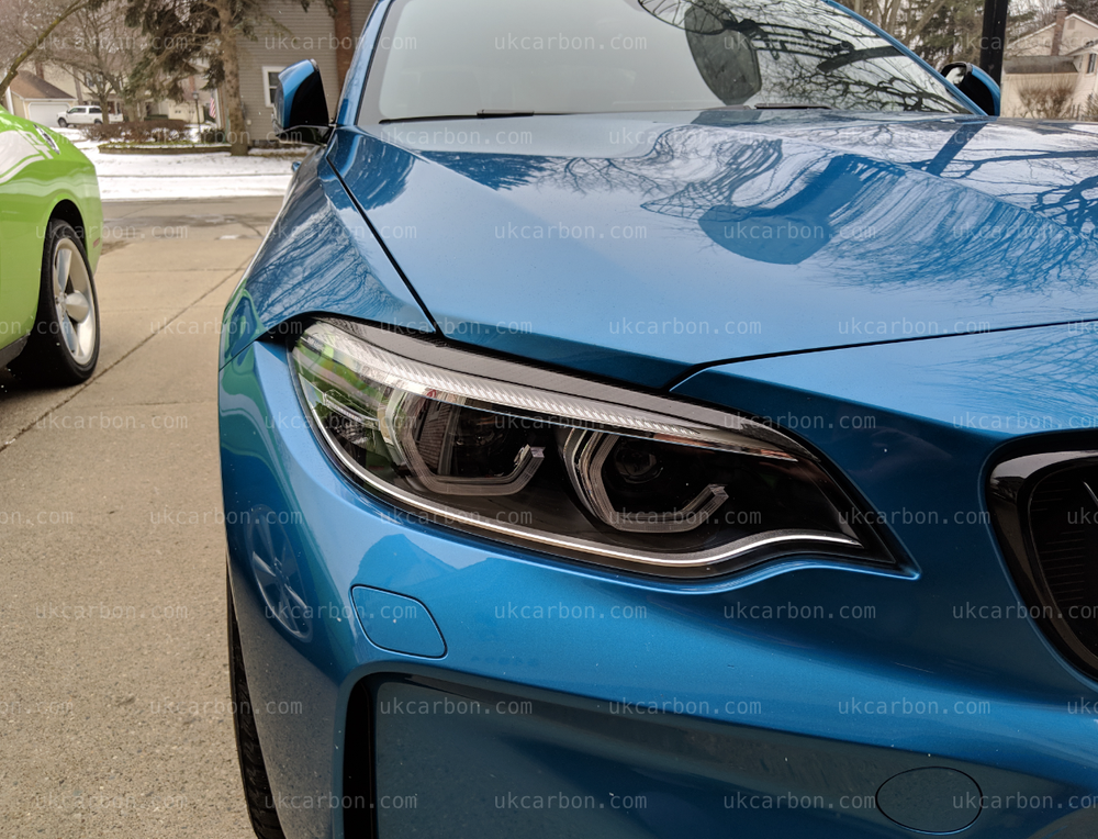 BMW M2 M235i 2 Series Carbon Fibre Headlight Eyelids Trim F22 F23 by ...