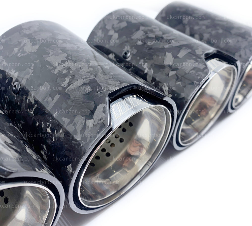 BMW M2 M3 M4 Exhaust Tips Silver Forged Carbon Fibre F87 F80 F82 F83 by ...
