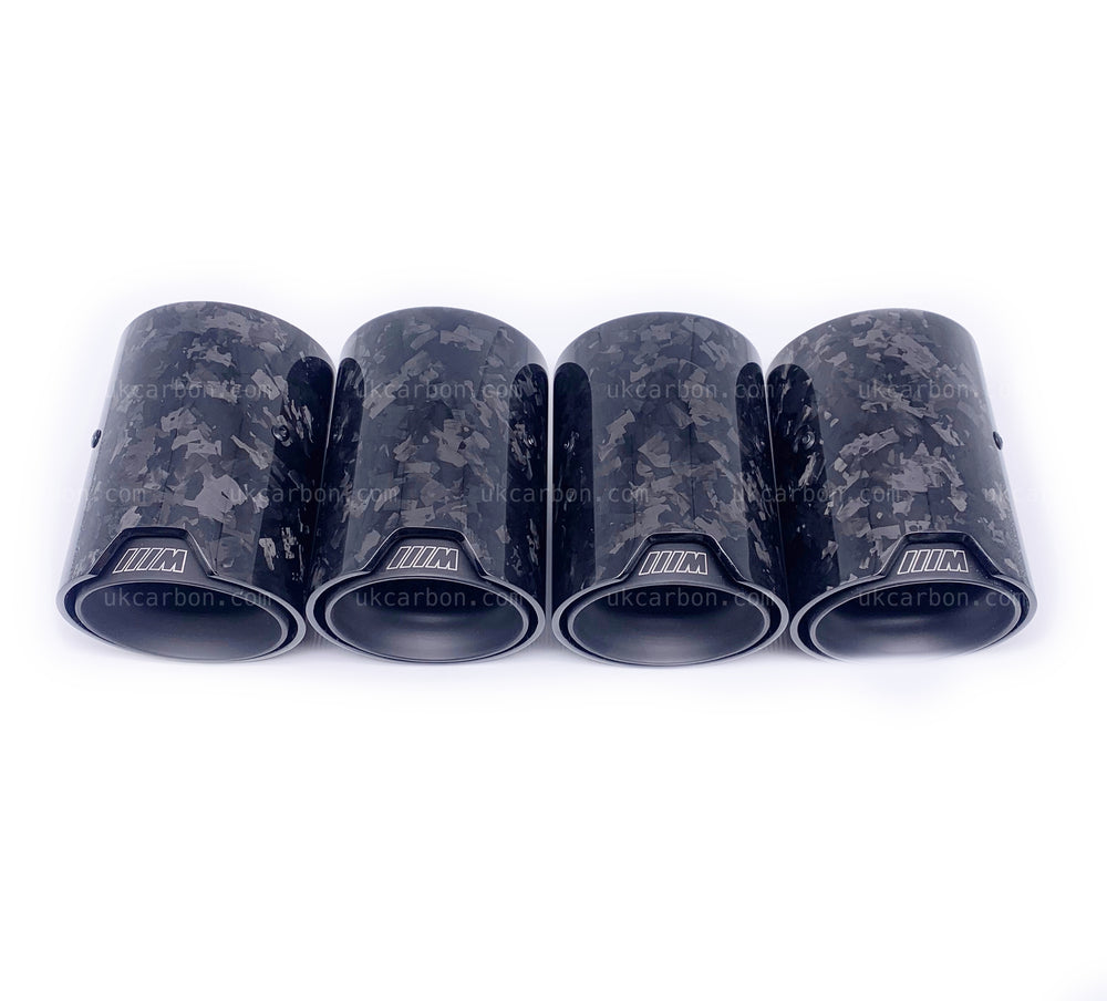 BMW M2 M3 M4 Exhaust Tips Black Forged Carbon Fibre F87 F80 F82 F83 by ...