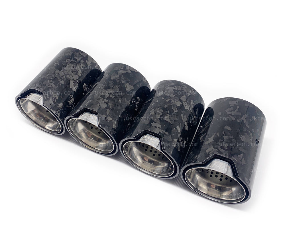 BMW M2 M3 M4 Exhaust Tips Silver Forged Carbon Fibre F87 F80 F82 F83 by ...