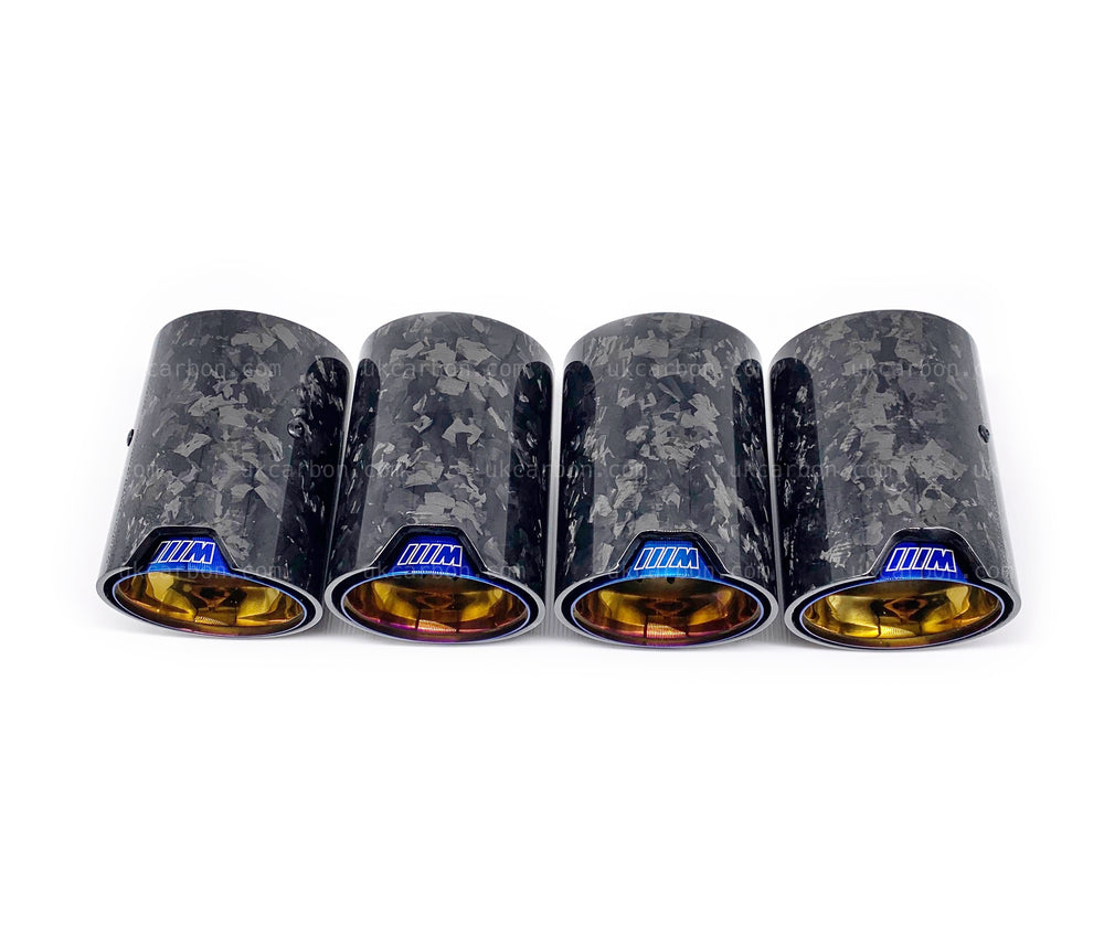 BMW M2 M3 M4 Exhaust Tips Blue Forged Carbon Fibre F87 F80 F82 F83 by ...
